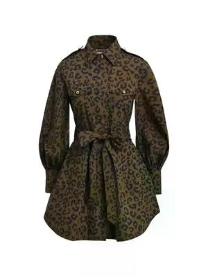 Essentiel Antwerp Leopard-print Keto Shirt Mini Dress - Brown