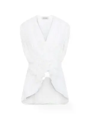 Alberta Ferretti Ruffled V-neck Blouse