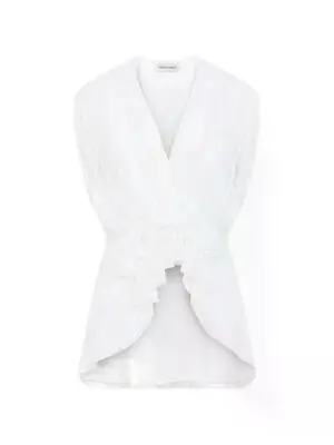 Alberta Ferretti Ruffled V-neck Blouse