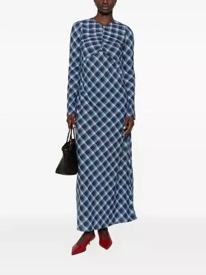 DÔEN Begonia Plaid-print Maxi Dress