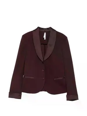 Imperial Shawl-lapel Button-up Blazer - Purple