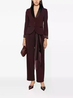 Imperial Shawl-lapel Button-up Blazer - Purple