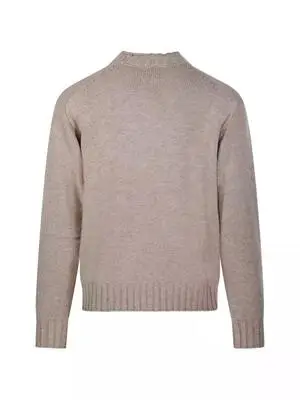 DUNST Distressed-edge Ribbed-trim Sweater