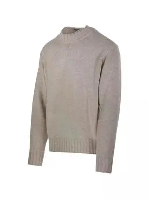 DUNST Distressed-edge Ribbed-trim Sweater