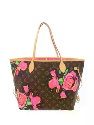 LOUIS VUITTON 2009 Monogram Roses Neverfull Mm Tote Bag
