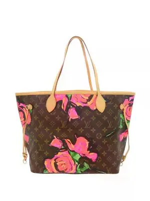 LOUIS VUITTON 2009 Monogram Roses Neverfull Mm Tote Bag