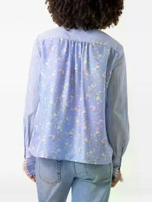 MAISON COMMON Striped Poodle-print Blouse - Blue