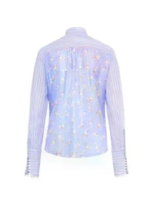 MAISON COMMON Striped Poodle-print Blouse - Blue