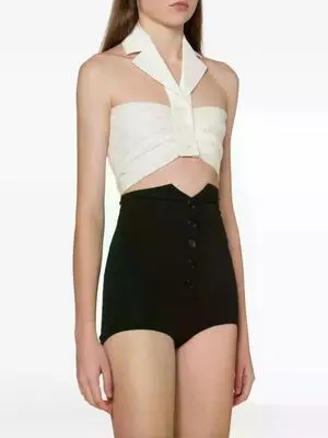 Philosophy Di Lorenzo Serafini Die-cut Draped Crop Top - White