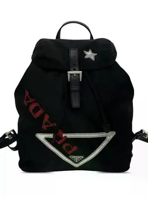 Prada 2000-2013 Tessuto Logo Backpack - Black