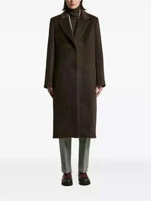 Peserico Single-breasted Notched-lapel Coat - Brown