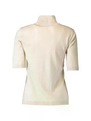 Max Mara Mock-neck Short-sleeve Top - Neutrals