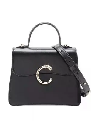 Cartier 2000-2026 Leather Panthere Satchel - Black