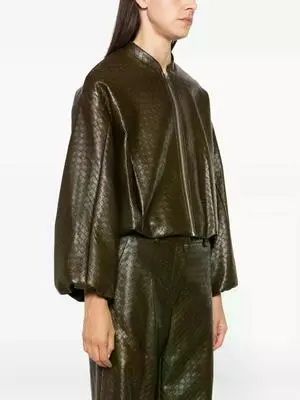 Imperial Basket Weave-effect Cropped Jacket