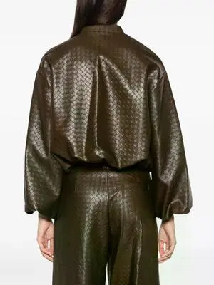 Imperial Basket Weave-effect Cropped Jacket