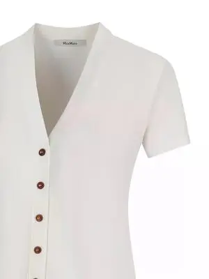Max Mara Short-sleeve V-neck Cardigan - White