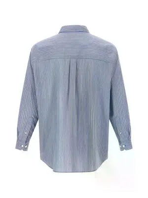 DUNST Striped Long-sleeve Shirt - Blue
