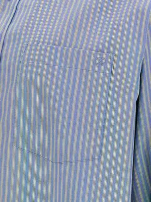 DUNST Striped Long-sleeve Shirt - Blue