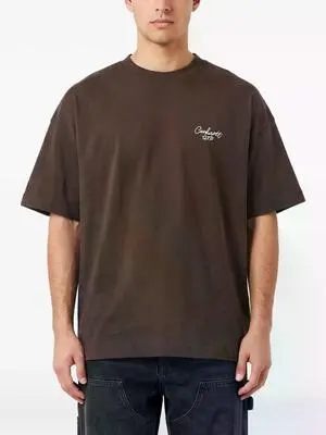 Carhartt Work In Progress Signature Script Logo-embroidered T-shirt - Brown