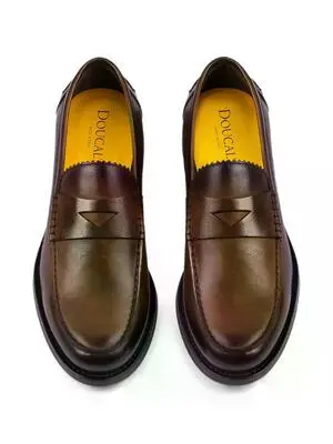 DOUCAL'S Serrated-detail Penny Loafers