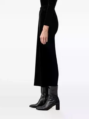 Vetements Velvet-effect Logo-embroidered Midi Skirt