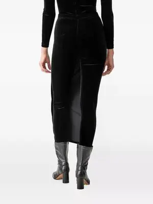 Vetements Velvet-effect Logo-embroidered Midi Skirt