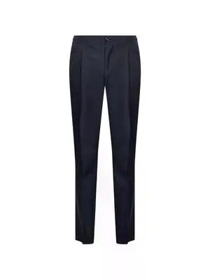 Kiton Pleated Elasticated-waistband Trousers - Blue