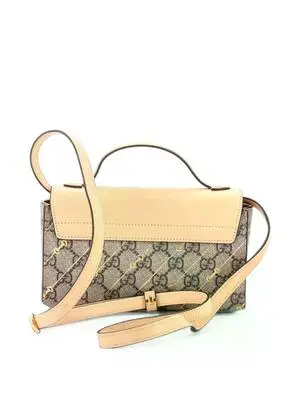 Gucci Padlock Top Handle Bag Printed Gg Coated Canvas And Leather Mini Satchel