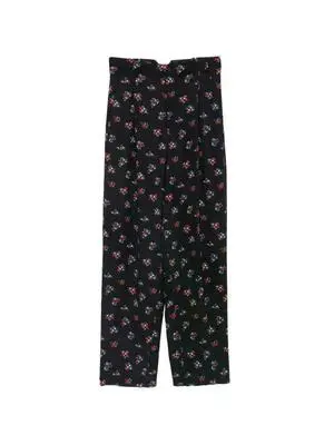 N°21 Floral-print Pleated Trousers - Black