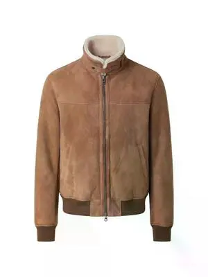 STEWART Sean Shearling-collar Leather Jacket
