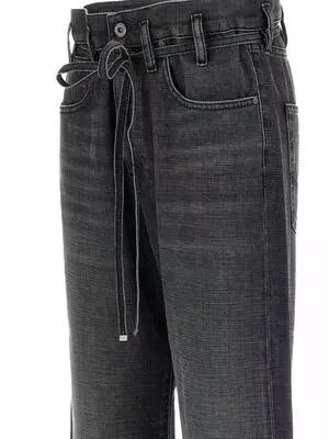 Ag Paperbag-waist Tie-fastening Jeans - Grey