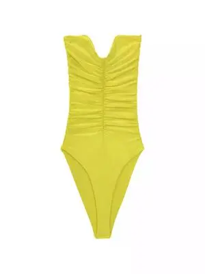 Jade Swim Yara Ruched Swimsuit - Yellow