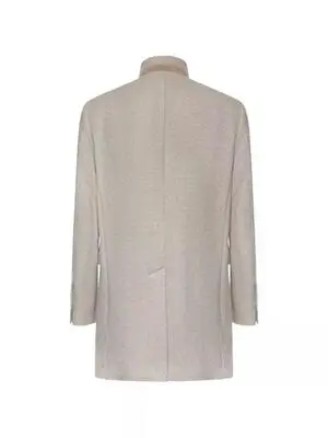 FAY Herringbone-pattern Hook-fastening Coat