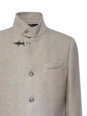 FAY Herringbone-pattern Hook-fastening Coat