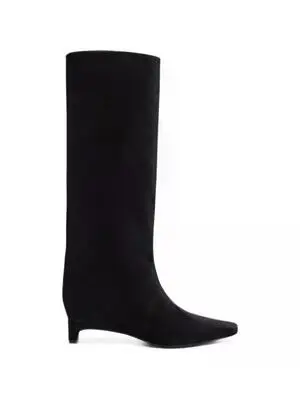 Loulou De Saison Naomi Kitten-heel Velvet Boots - Black