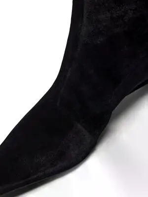 Loulou De Saison Naomi Kitten-heel Velvet Boots - Black