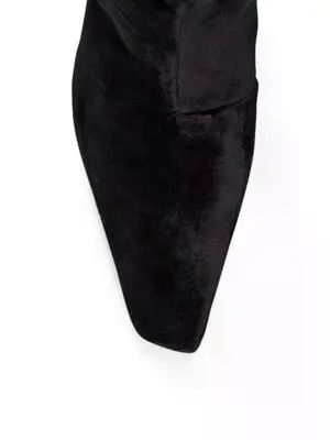 Loulou De Saison Naomi Kitten-heel Velvet Boots - Black