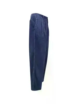 Paul Smith Pleated Corduroy Trousers - Blue