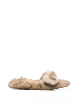 Zimmermann Lamb-shearling Ballet Flats Neutrals