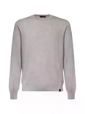 FAY Crew-neck Wool Sweater - Grey