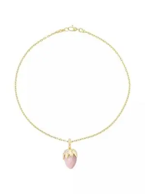 UNIFORM OBJECT Pink Opal Diamond Necklace - Gold
