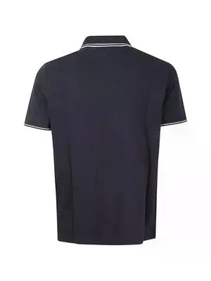 Stone Island 2200010 Organic Cotton Piqué With Stretch Slim-fit Short-sleeve Polo With Compass Patch - Blue