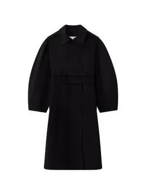 GANNI Coat In Double-faced Wool - Black