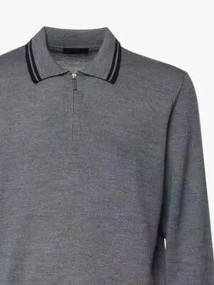 FAY Zip-up Wool Polo Shirt