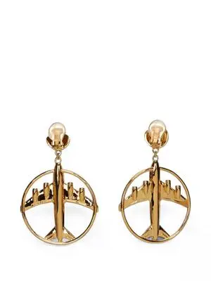Moschino Airplane-motif Drop Clip-on Earrings