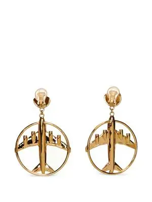 Moschino Airplane-motif Drop Clip-on Earrings
