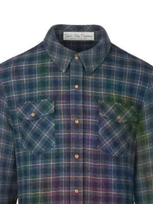GOD'S TRUE CASHMERE The Rugged Explorer Check-pattern Shirt - Blue