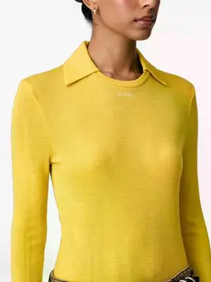Stine Goya Logo-embroidered Ribbed Top