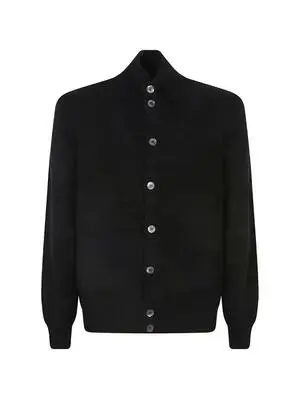 CRUCIANI High-neck Buttoned Knit Cardigan