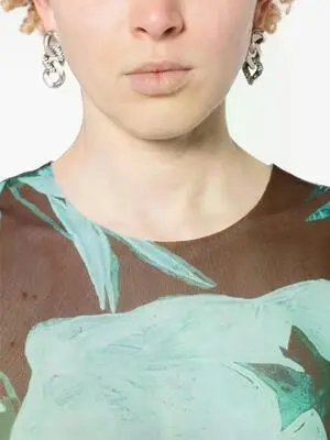 LOUISA BALLOU Heatwave Floral-print Sheer Mini Dress